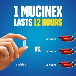 Mucinex Maximum Strength 12 Hour Chest Congestion Expectorant Relief Tablets, 1200 mg, 28 Count (Pack of 2)