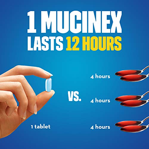 Mucinex Maximum Strength 12 Hour Chest Congestion Expectorant Relief Tablets, 1200 mg, 28 Count (Pack of 2)