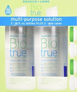 bausch & lomb biotrue multi-purpose solution – 2/16 oz bottles plus 2 lens cases