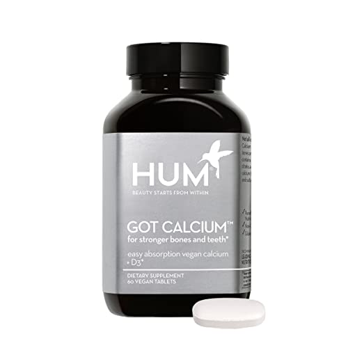 HUM Got Calcium - Vegan Calcium Supplement for Bone Health + Teeth Strengthening with Vitamin D3 for Enhanced Absorption (60 Vegan Tablets, 30 Day Supply)