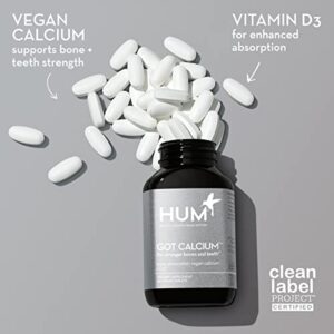 HUM Got Calcium - Vegan Calcium Supplement for Bone Health + Teeth Strengthening with Vitamin D3 for Enhanced Absorption (60 Vegan Tablets, 30 Day Supply)