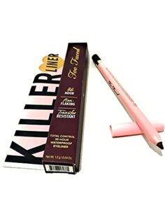 too faced killer liner 36-hour waterproof eyeliner killer espresso .04 ounces gel pencil