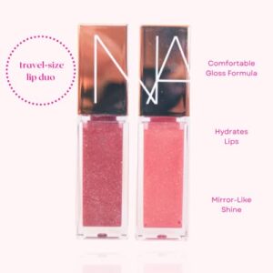 NARS Mini Afterglow Lip Shine Gloss Set:: Orgasm (Sheer Peachy Pink with Golden Shimmer), Unbroken (Shimmering Mauve)