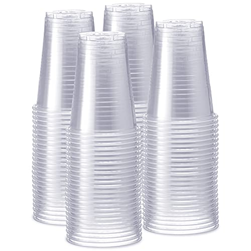 [240 Count - 16 oz.] Clear Disposable Plastic Cups - Cold Party Drinking Cups