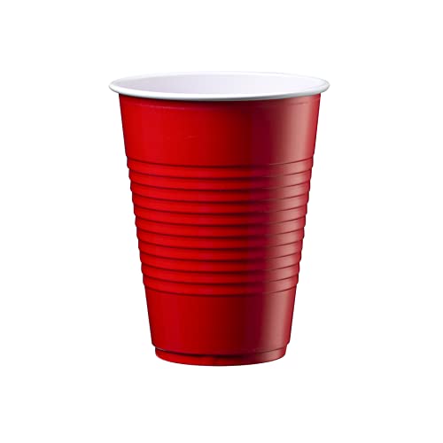 Comfy Package Disposable Party Plastic Cups [16 oz.] Red Drinking Cups (240 Count)