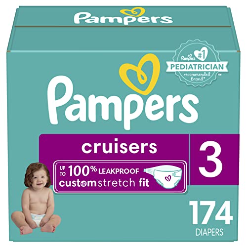 Diapers Size 3, 174 Count - Pampers Cruisers Disposable Baby Diapers, (Packaging May Vary)