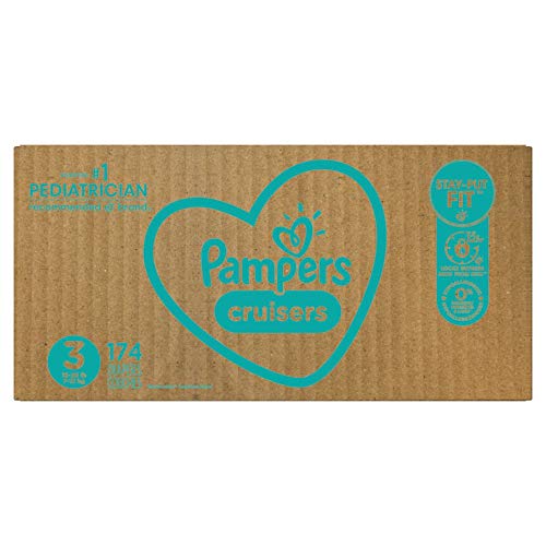 Diapers Size 3, 174 Count - Pampers Cruisers Disposable Baby Diapers, (Packaging May Vary)