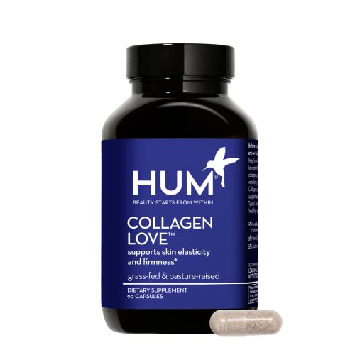 HUM Collagen Love Skin Supplement - Collagen Peptides with Hyaluronic Acid & Vitamin C to Support Firm Skin & Help Minimize Visible Signs of Aging - Skin Supplement for Women (90 Capsules)