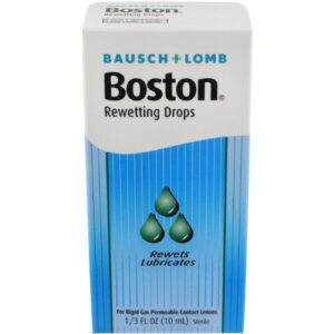 bausch+lomb rewetting drops for rigid gas permeable contact lenses, 1/3-ounce bottles (pack of 3)