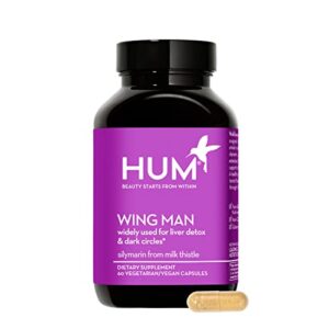 hum wing man daily liver detox supplement – milk thistle enhances detoxification & supports regeneration + dandelion root & artichoke leaf extract promote overall liver health (60 vegan capsules)