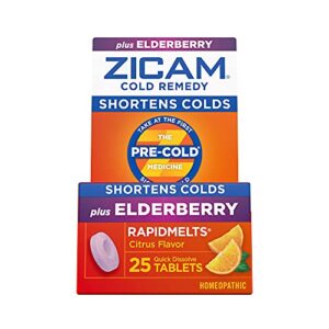 zicam cold remedy rapidmelts, elderberry citrus flavor, 25 count (pack of 1)