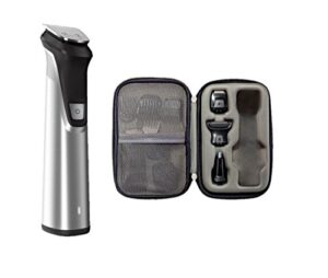 philips norelco multi groomer – 25 piece mens grooming kit for beard, body, face, nose, and ear hair trimmer,shaver, and clipper with premium storage case – no blade oil needed, mg7770/49