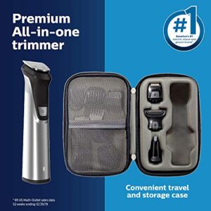 Philips Norelco Multi Groomer - 25 Piece Mens Grooming Kit for Beard, Body, Face, Nose, and Ear Hair Trimmer,Shaver, and Clipper with Premium Storage Case - NO Blade Oil Needed, MG7770/49