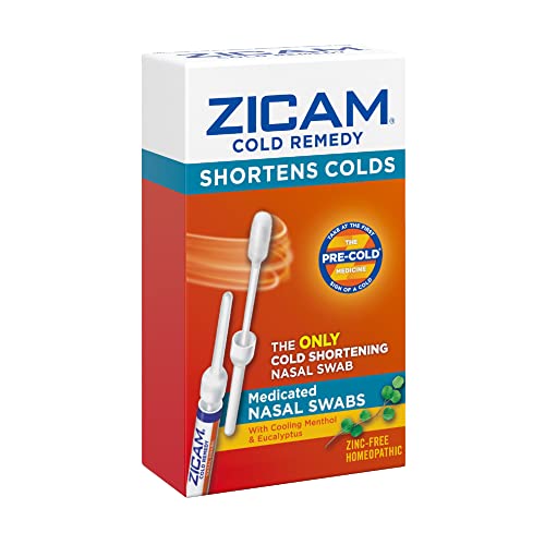 Zicam Cold Remedy Nasal Swabs with Cooling Menthol & Eucalyptus, 20 Count (Pack of 1)