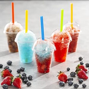 [40 Sets - 16 Oz] Crystal Clear PET Plastic Cups With - Dome lids & Straws for Iced Coffee, Cold Drinks, Milkshake, Slush Cups, Smoothies Slurpee, Party's, Plastic Disposable Cups