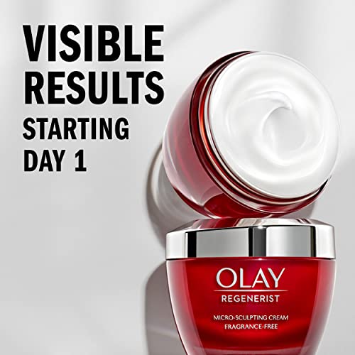 Olay Regenerist Micro-Sculpting Cream Face Moisturizer with Hyaluronic Acid & Niacinamide, Fragrance-Free, 1.7 oz