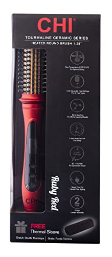 CHI Amplitude Ceramic Heated Round Brush, Ruby Red