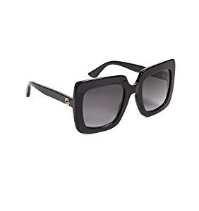 Gucci Women's GG Square Oversized Sunglasses, Black/Gradient Grey, One Size