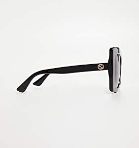 Gucci Women's GG Square Oversized Sunglasses, Black/Gradient Grey, One Size