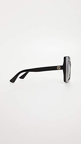 Gucci Women's GG Square Oversized Sunglasses, Black/Gradient Grey, One Size