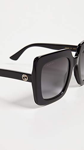 Gucci Women's GG Square Oversized Sunglasses, Black/Gradient Grey, One Size