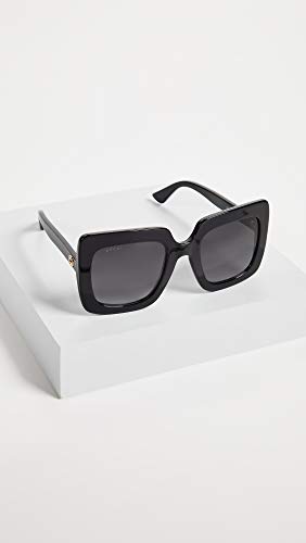 Gucci Women's GG Square Oversized Sunglasses, Black/Gradient Grey, One Size