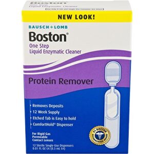 bausch & lomb boston one step liquid enzymatic cleaner, protein remover, 0.01 fl oz each, 12 count (pack of 1)