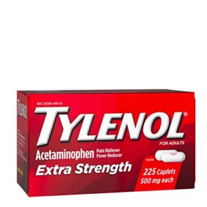 Tylenol Extra Strength Caplets with 500 mg Acetaminophen Pain Reliever Fever Reducer, 225 Count