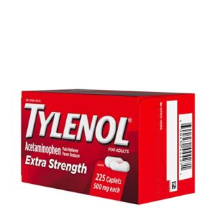 Tylenol Extra Strength Caplets with 500 mg Acetaminophen Pain Reliever Fever Reducer, 225 Count