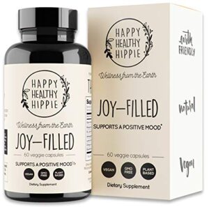 joy-filled mood support supplement with st johns wort | helps calm the mind & body, stress relief energy supplements | 100% plant-based | ashwagandha, rhodiola, eleuthero | herbal adaptogens, 60 ct