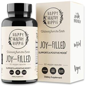 Joy-Filled Mood Support Supplement with St Johns Wort | Helps Calm The Mind & Body, Stress Relief Energy Supplements | 100% Plant-Based | Ashwagandha, Rhodiola, Eleuthero | Herbal Adaptogens, 60 ct