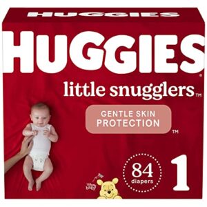 baby diapers size 1 (8-14 lbs), 84ct, huggies little snugglers newborn diapers