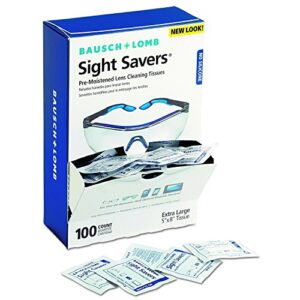 bausch and lomb 8574gm sight savers royaid premoistened lens cleaning tissues, box of 100 (2 units)