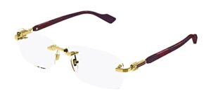 gucci gg1221o 003 gold rectangular men’s eyeglasses