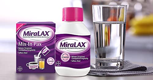 MiraLAX Laxative Powder for Gentle Constipation Relief, #1 Dr. Recommended Brand, 45 Dose Polyethylene Glycol 3350, Stimulant-Free, Softens Stool