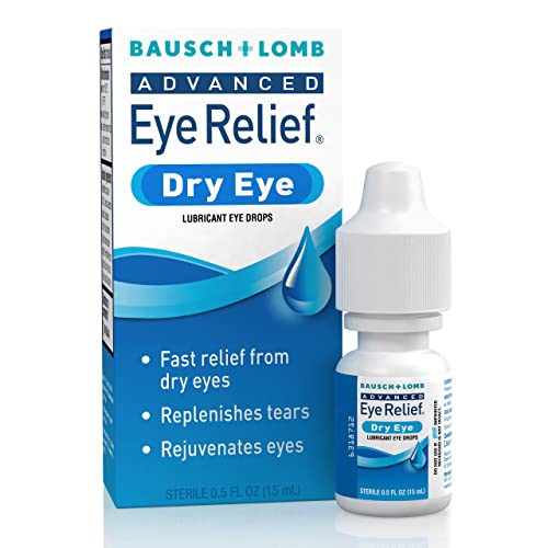 Bausch & Lomb Eye Drops for Dry Eyes & Redness Relief, Transparent, 0.5 Fl Oz (Pack of 3) (Packaging May Vary)