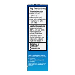 Bausch & Lomb Eye Drops for Dry Eyes & Redness Relief, Transparent, 0.5 Fl Oz (Pack of 3) (Packaging May Vary)