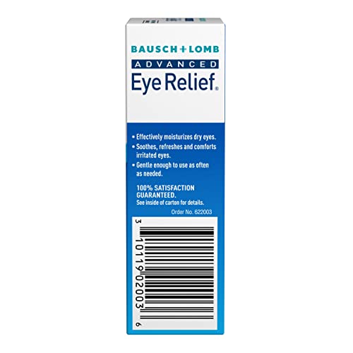 Bausch & Lomb Eye Drops for Dry Eyes & Redness Relief, Transparent, 0.5 Fl Oz (Pack of 3) (Packaging May Vary)