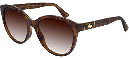 Gucci GG0631S Havana 002 GG0631S Cats Eyes Sunglasses Lens Category 3 Size 56mm