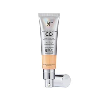 it cosmetics your skin but better cc+ cream, neutral medium – color correcting cream, full-coverage foundation, hydrating serum & spf 50+ sunscreen – natural finish – 1.08 fl oz