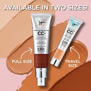 IT Cosmetics Your Skin But Better CC+ Cream, Neutral Medium - Color Correcting Cream, Full-Coverage Foundation, Hydrating Serum & SPF 50+ Sunscreen - Natural Finish - 1.08 fl oz