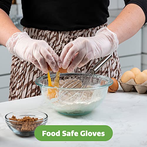 [100 Pack] Clear Powder Free Vinyl Disposable Plastic Gloves - Medium