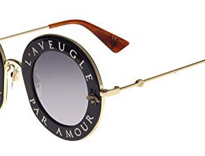 Gucci Womens L'Aveugle Par Amour UV Protection Round Sunglasses Black 44mm