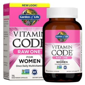 garden of life vitamin code raw one once daily multivitamin capsules, fruits, veggies, probiotics for womens health, vegetarian, gluten free, 75 count