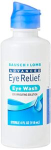 eye wash by bausch & lomb, eye relief solution that cleans, refreshes, and soothes, 4 fl oz