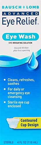 Eye Wash by Bausch & Lomb, Eye Relief Solution that Cleans, Refreshes, and Soothes, 4 Fl Oz