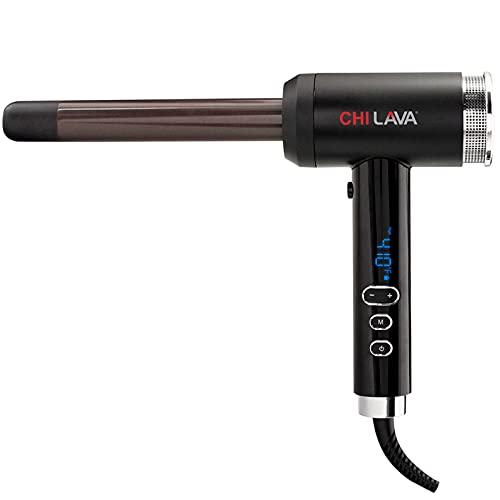 CHI Volcanic Lava Ceramic Curl Shot 1" Curling Iron With Cool Shot Locks In Curls. Durable Barrel. Smooth Glide. Ionic Shine., Black, 1 pounds