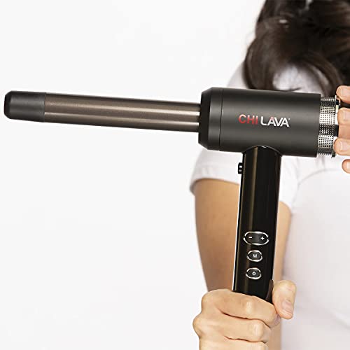 CHI Volcanic Lava Ceramic Curl Shot 1" Curling Iron With Cool Shot Locks In Curls. Durable Barrel. Smooth Glide. Ionic Shine., Black, 1 pounds