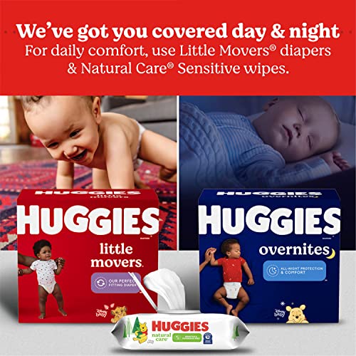 Overnight Diapers Size 6 (35+ lbs), Huggies Overnites Nighttime Baby Diapers, 42 Diapers (Pack of 2), Total 84 Ct