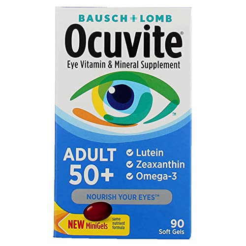 Bausch + Lomb Ocuvite Adult 50+ Eye Vitamin & Mineral Supplement Softgels 90 ea (Pack of 2)